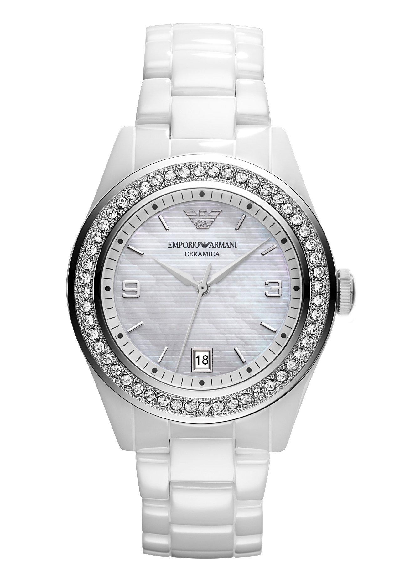 Emporio Armani Damenuhr Leo Ceramica AR1426 nur 349€