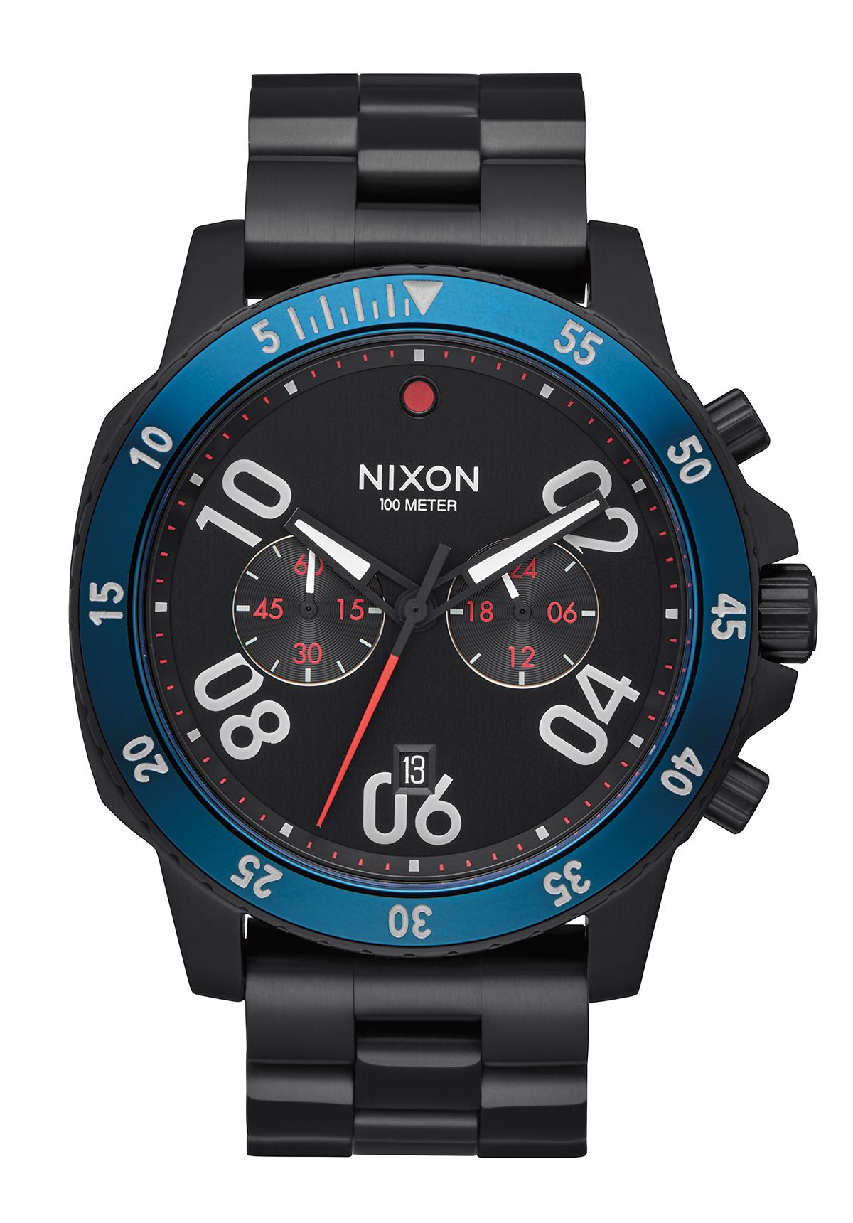 Nixon The Ranger Chrono All Black / Blue A549602 nur 272,30