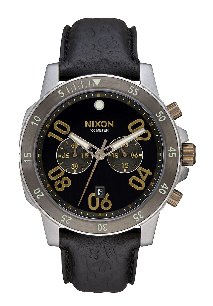 Nixon The Ranger Chrono Leather Black Brass A9402222 nur 231,70